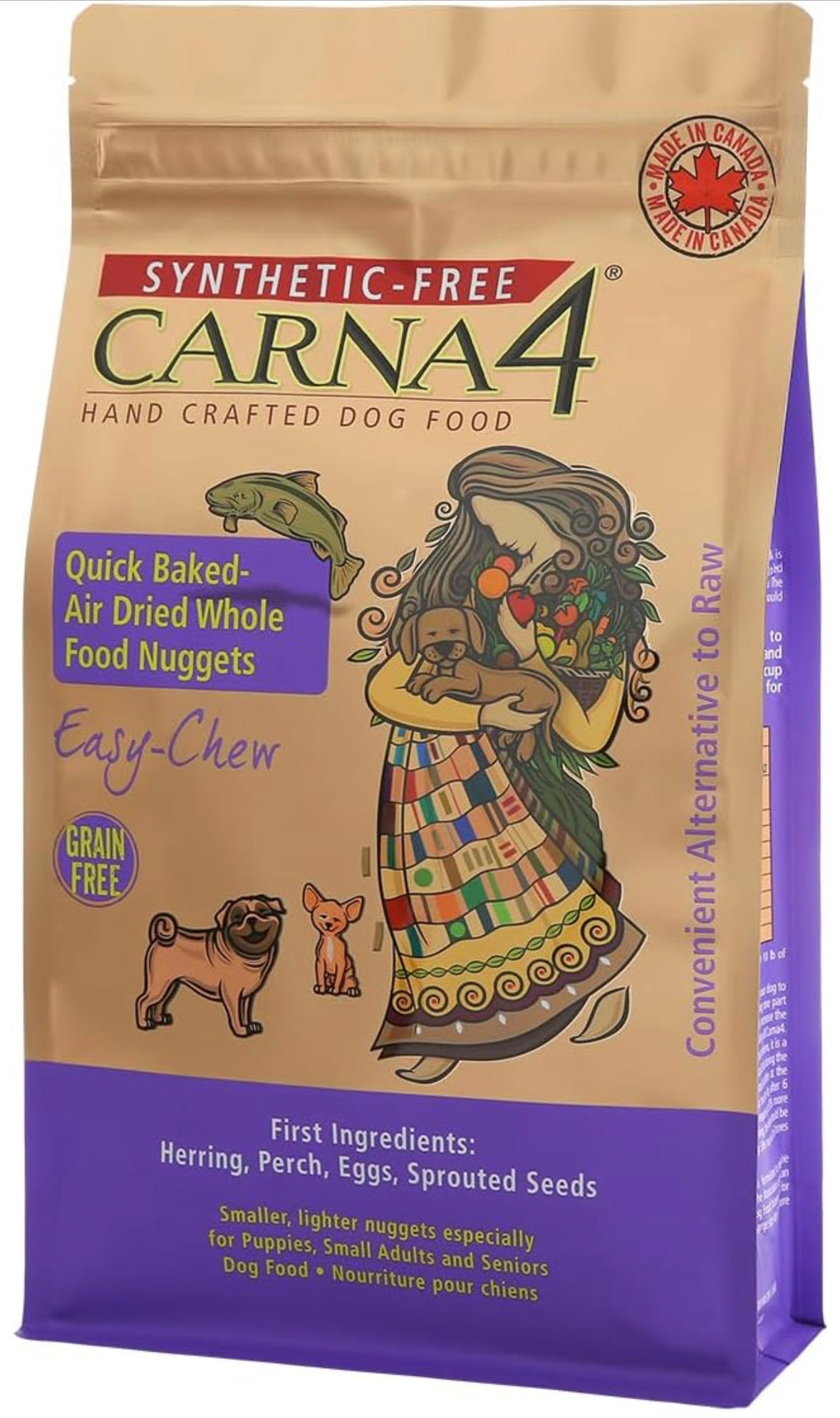 CARNA4 All Life Stages Easy Chew Fish Formula Dry Dog Food (2.2 Pound ...