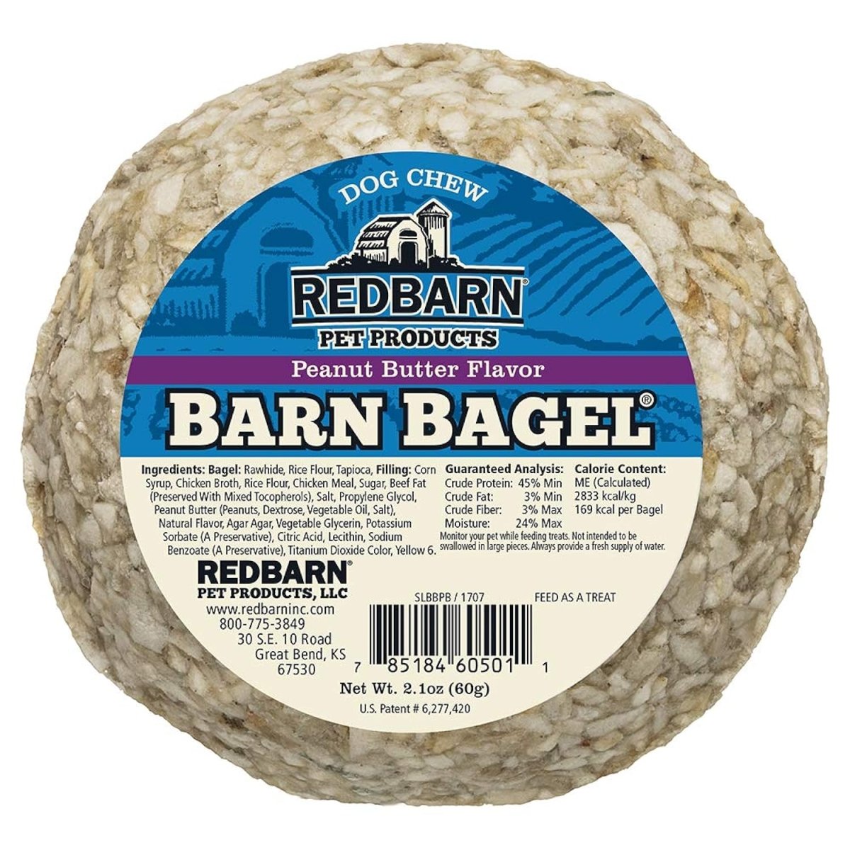 Redbarn Peanut Butter Filled Barn Bagel Premium Dog Treats (1-Count ...
