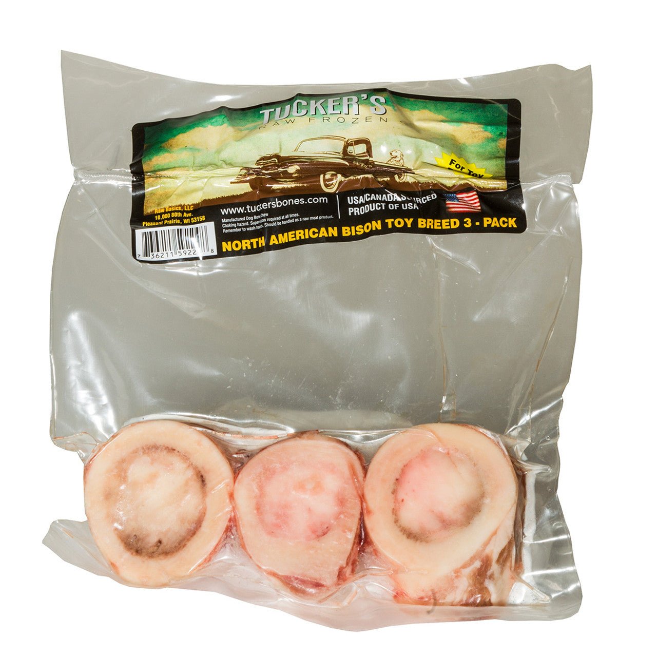 Tucker’s Raw Frozen Bison Bones:Toy Breed 3 Pack – Rowdy & Archie Pet Shop