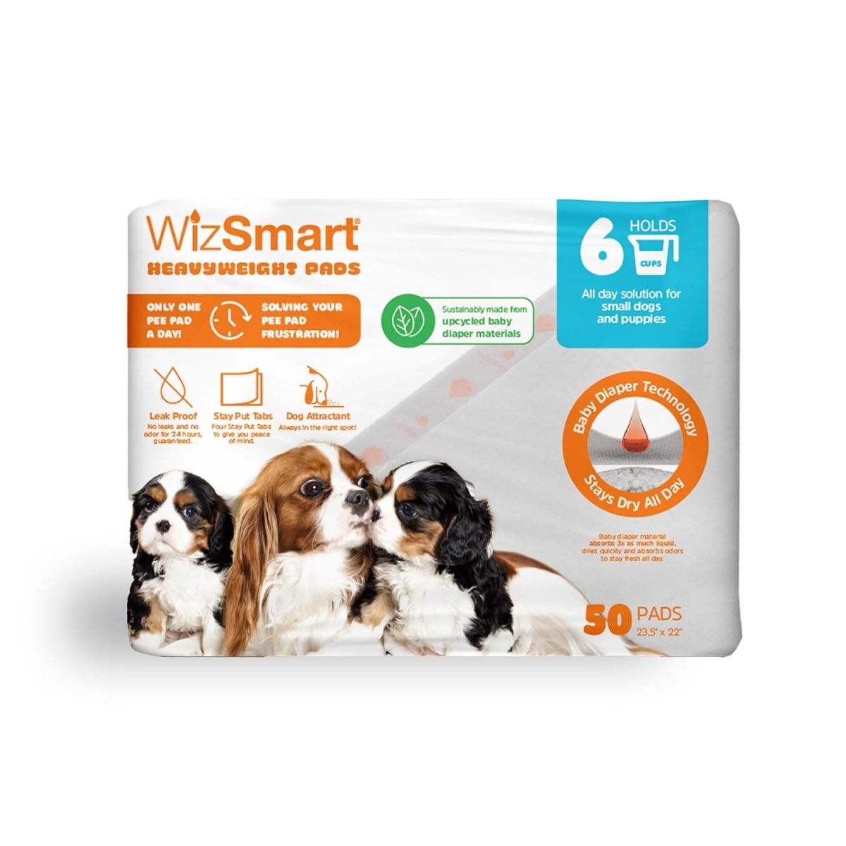 WizSmart Heavyweight Dog & Puppy Training Pads, Made with Upcycled Unu ...